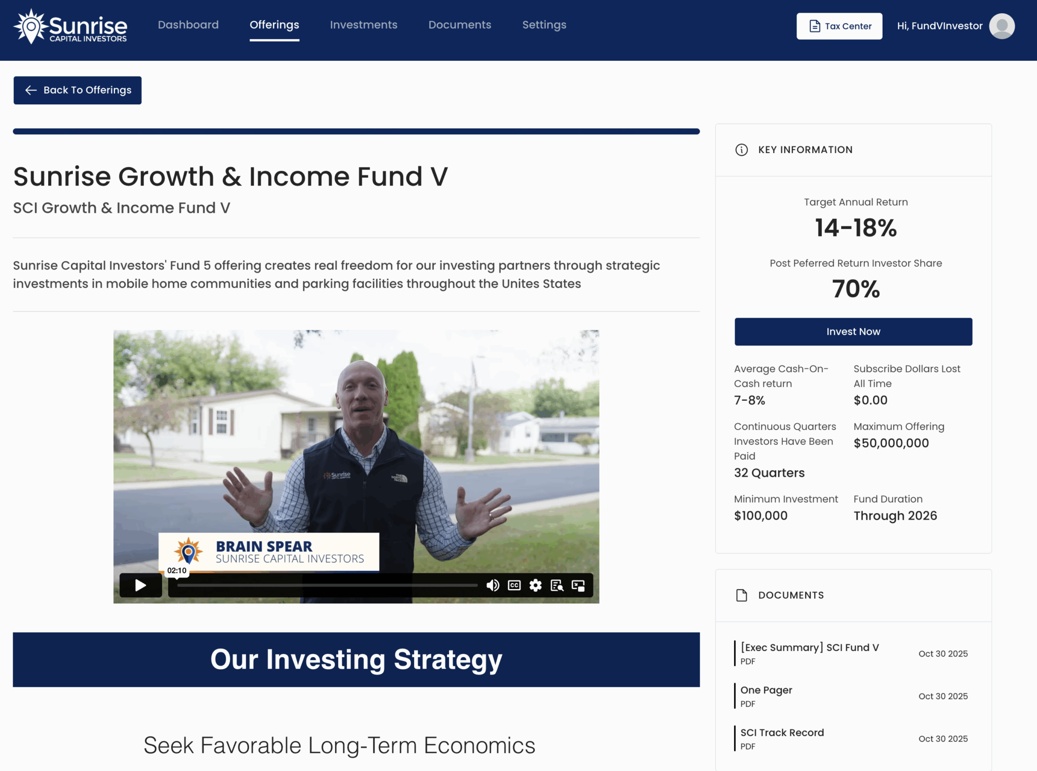 Join Our Investor Portal - Sunrise Capital Investors